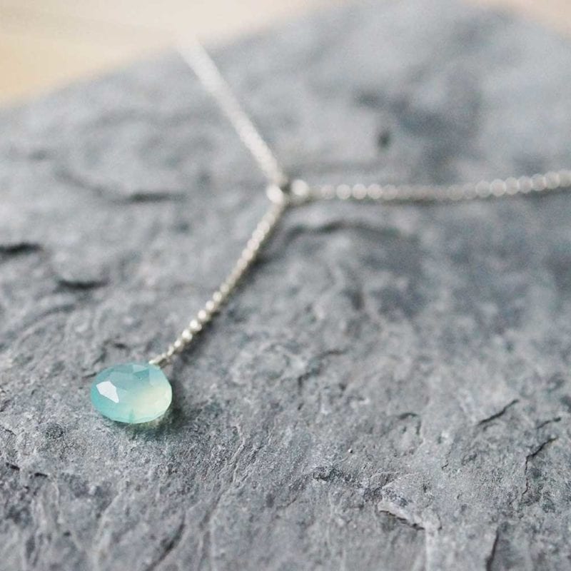 Aqua Chalcedony Pendant - Sadie Jewellery