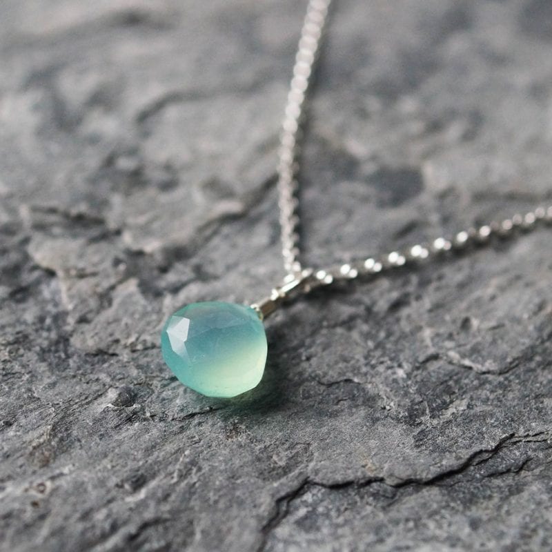 Aqua Chalcedony Pendant - Sadie Jewellery