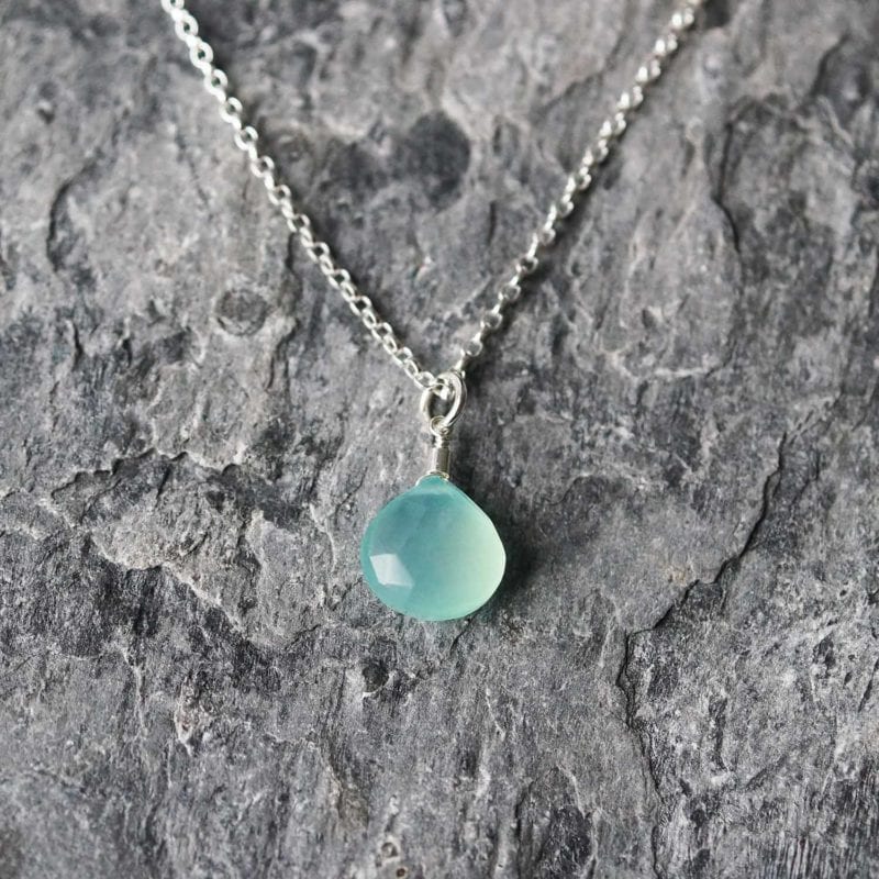 Aqua Chalcedony Pendant - Sadie Jewellery